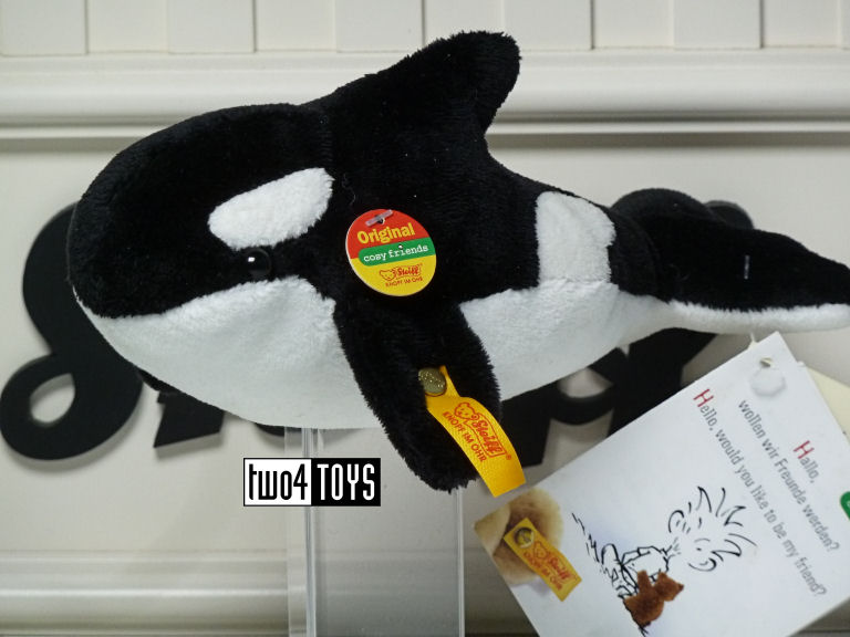 Steiff 110634 ORCA CUDDLY SOFT BLACK & WHITE PLUSH | Two4Toys